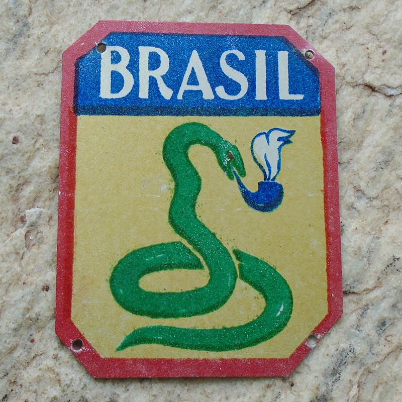 Nw4898 Emblema Da Força Expedicionária Brasileira Cobrinha Em Lata